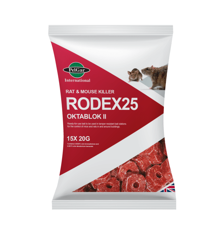 Pelgar Rodex 25 Octablok - Amateur Use 15 x 20g Blocks - Pasturetec